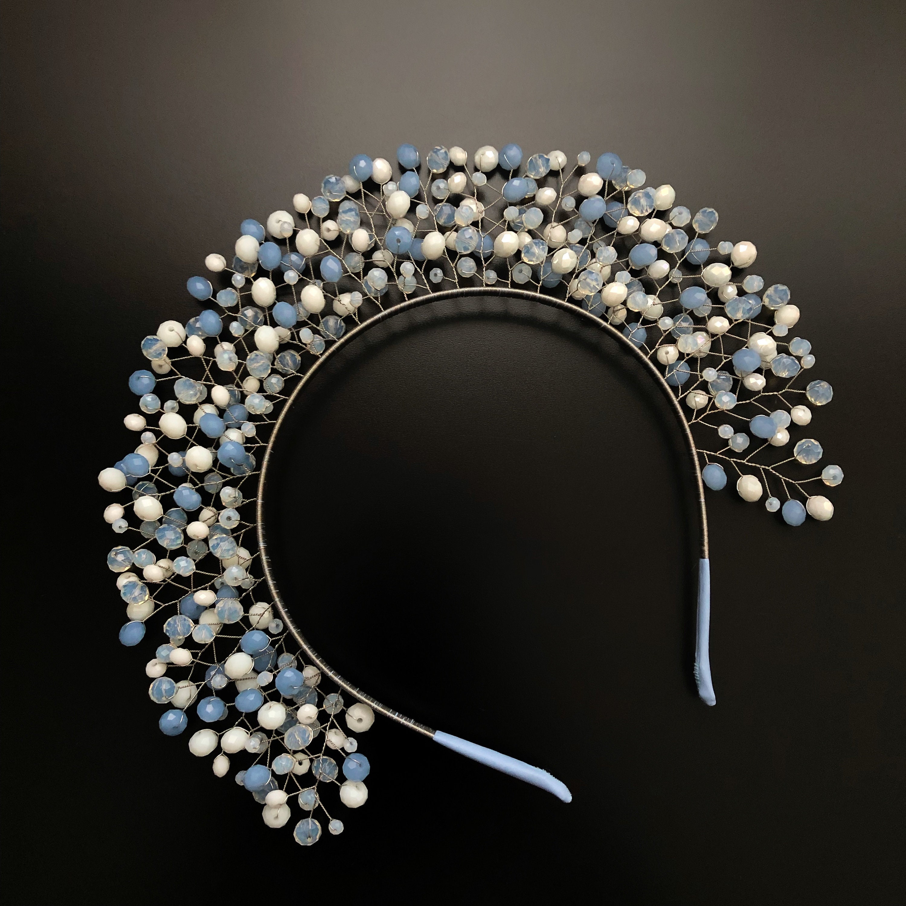 Blue Tiara Crystal Crown Bridal Tiara Blue Headpiece | Etsy