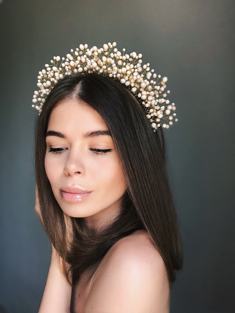 Bridal Headpiece Gold Crown Crystal Headpieces Gold Tiara - Etsy