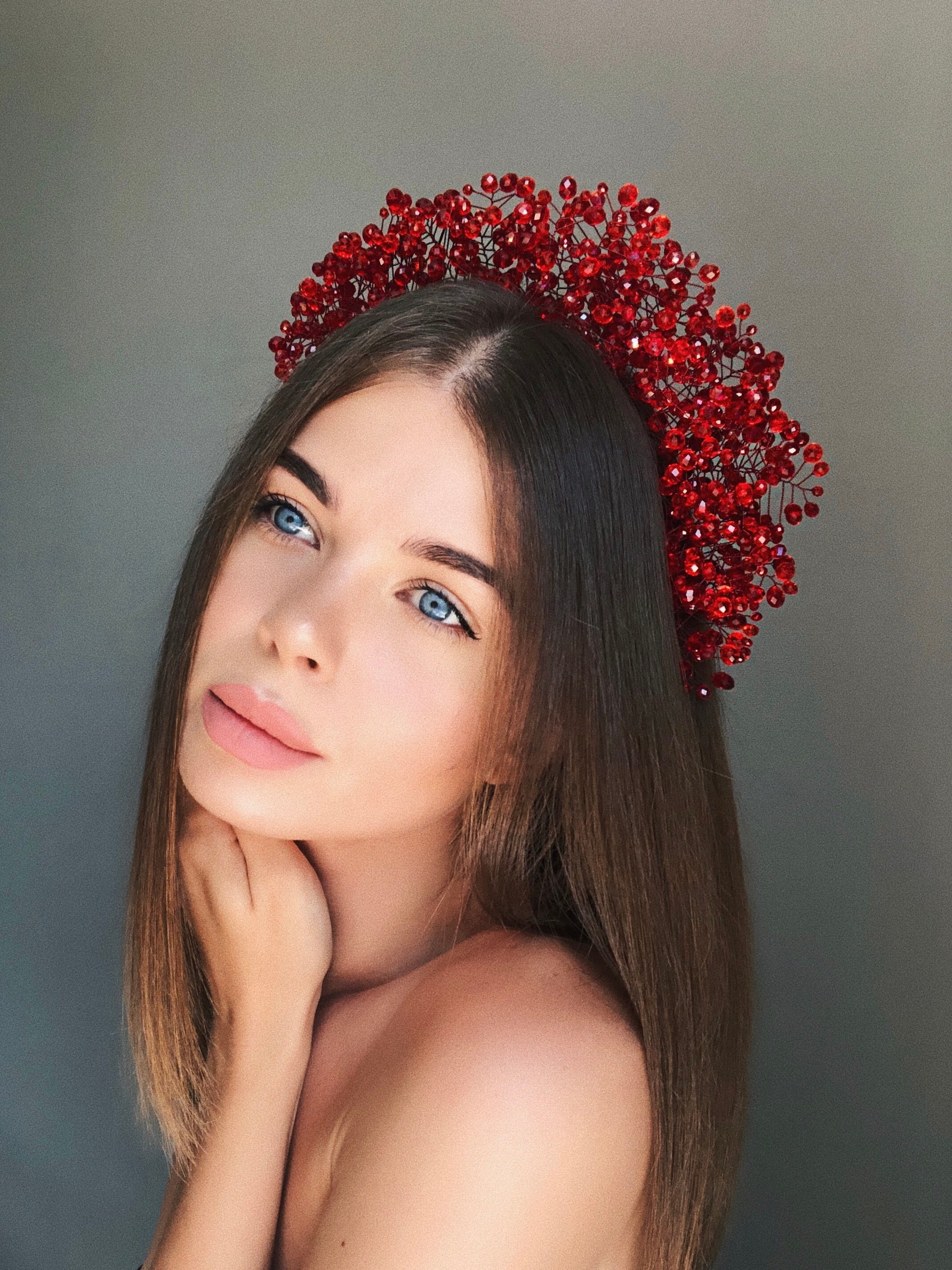 Red Crown Red Tiara Crowns Tiara Red Headpiece Crystal - Etsy