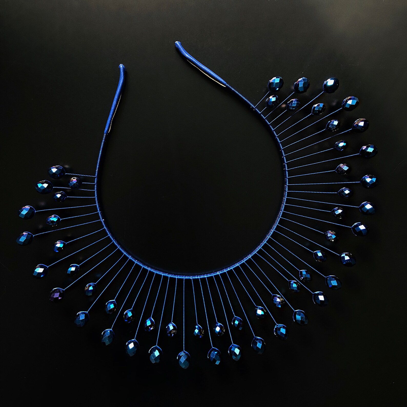 Blue Crown Blue Headpiece Crystal Tiara Fairy Headpiece - Etsy