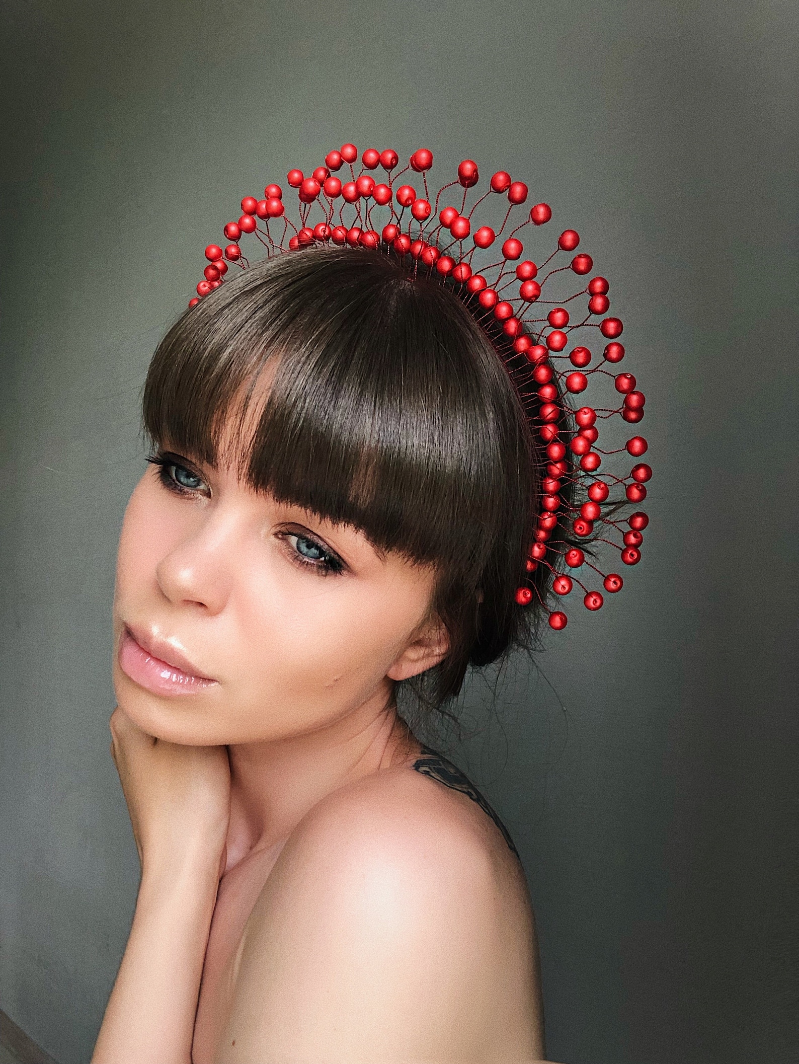 Red Headpiece Red Crystal Tiara Red Pearl Crown Red Crystal | Etsy