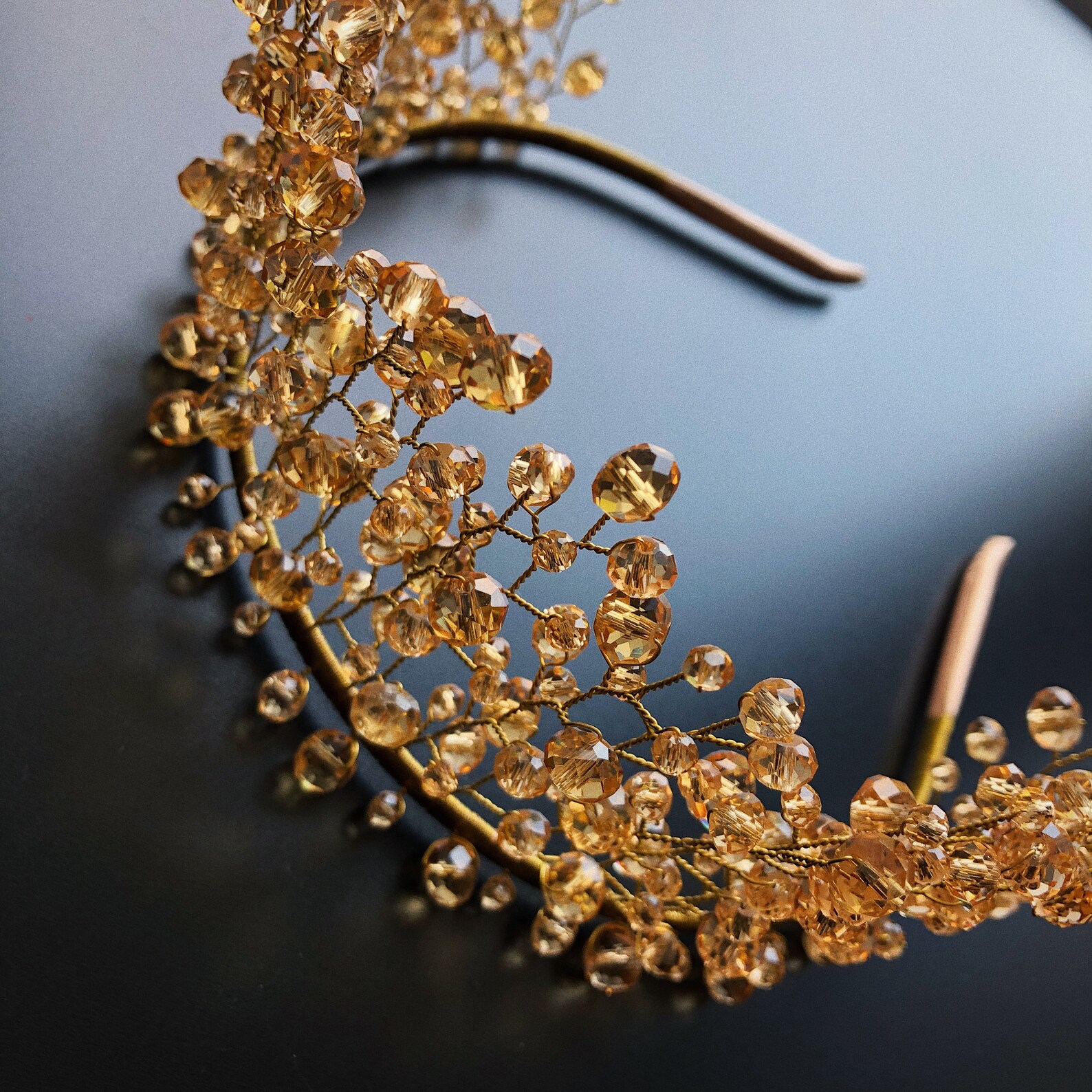 Gold Headpiece Gold Crown Crystal Tiara Crystal Headpieces | Etsy