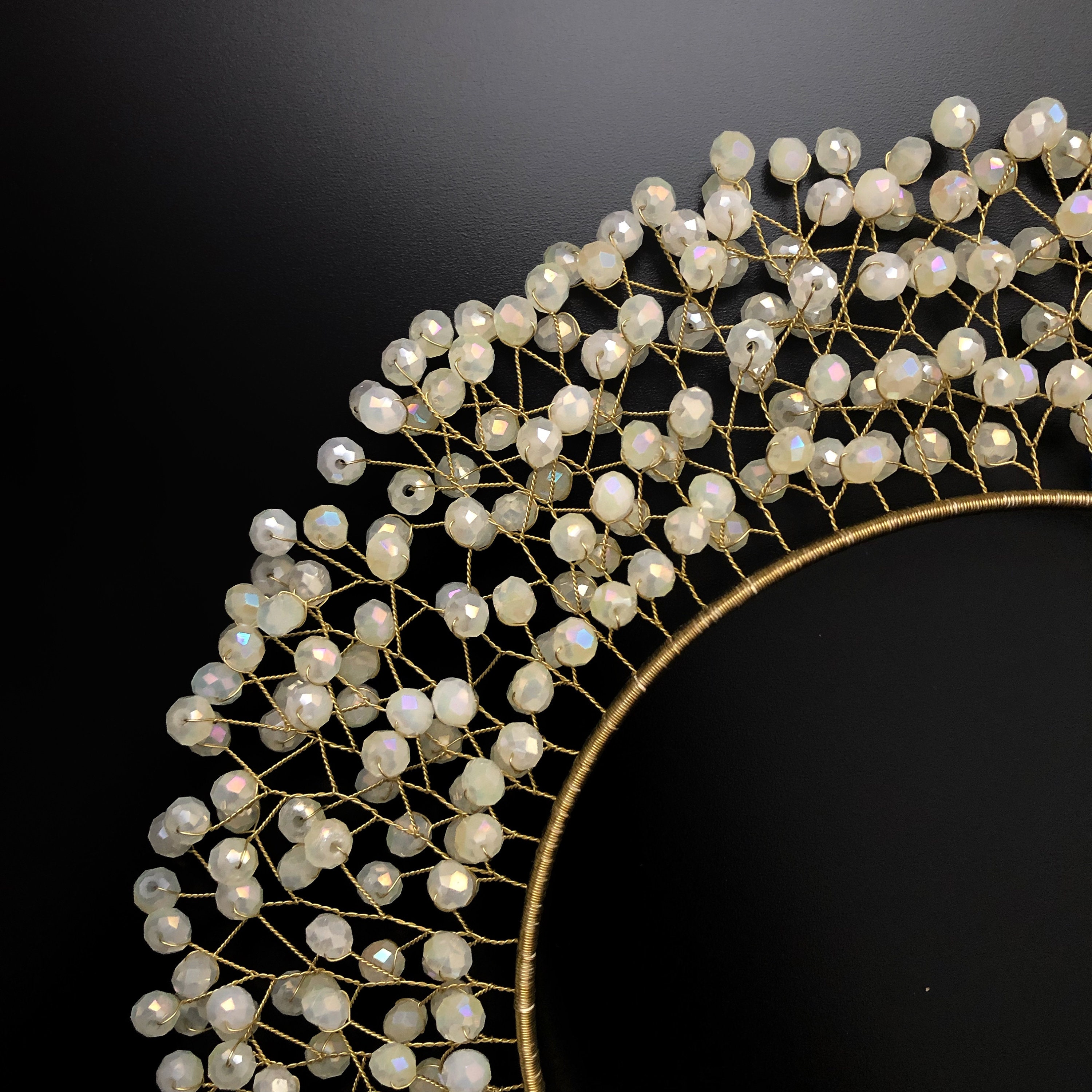 Tiara bridal headpiece white tiara crystal crown ivory | Etsy