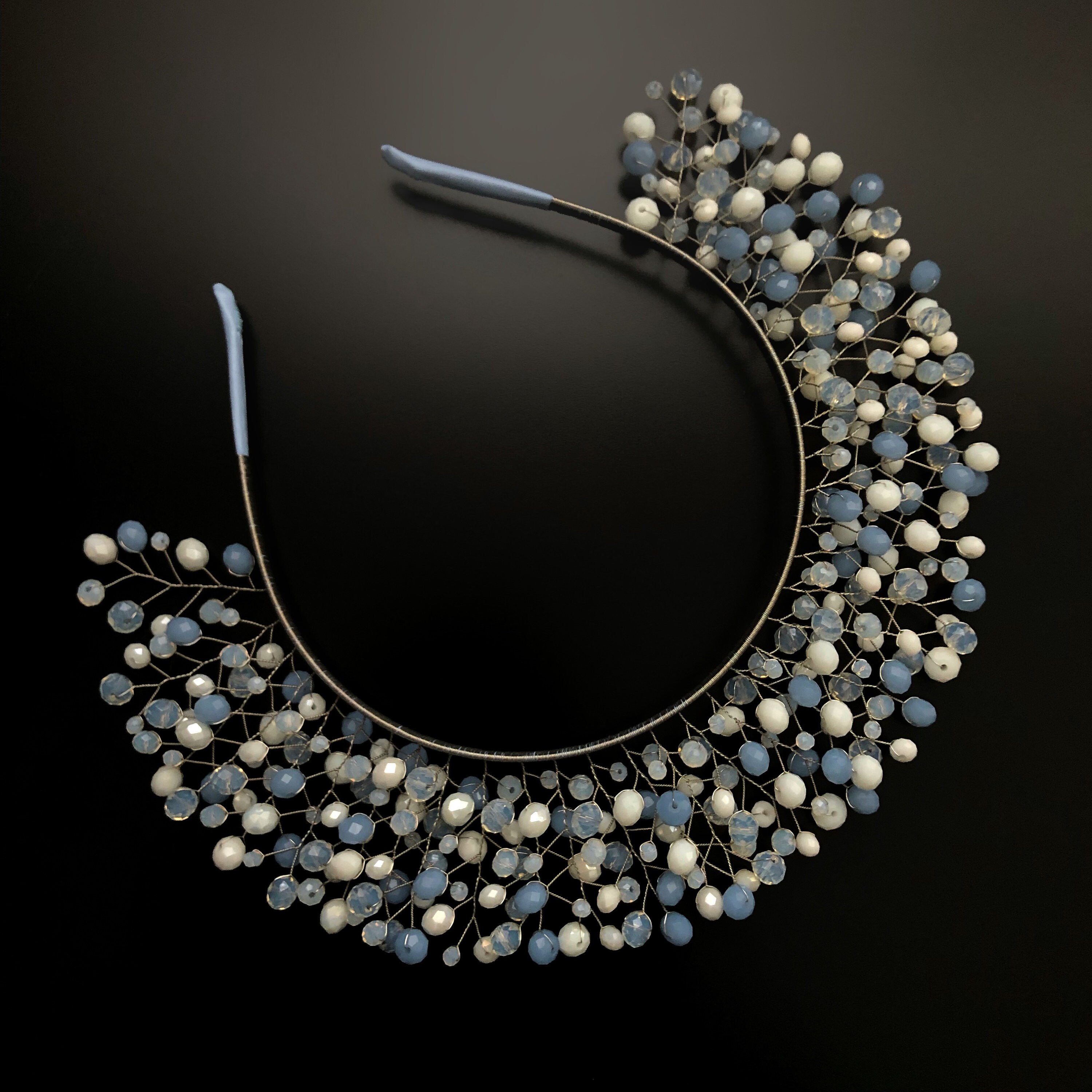 Blue Tiara Crystal Crown Bridal Tiara Blue Headpiece | Etsy