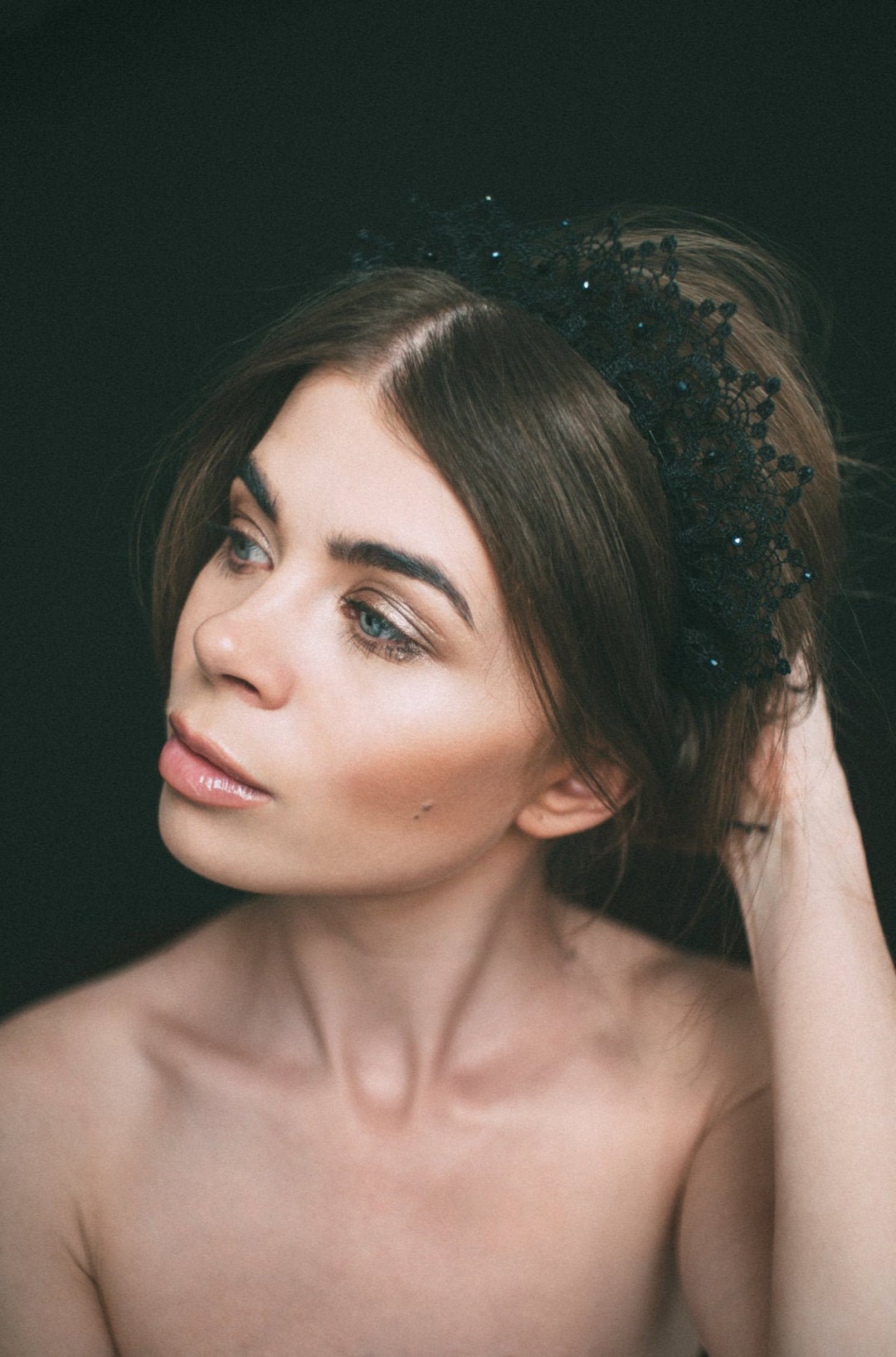 Black Crown, Tiara, Crowns, Headdress, Hair Accessories, Diadem, Black ...