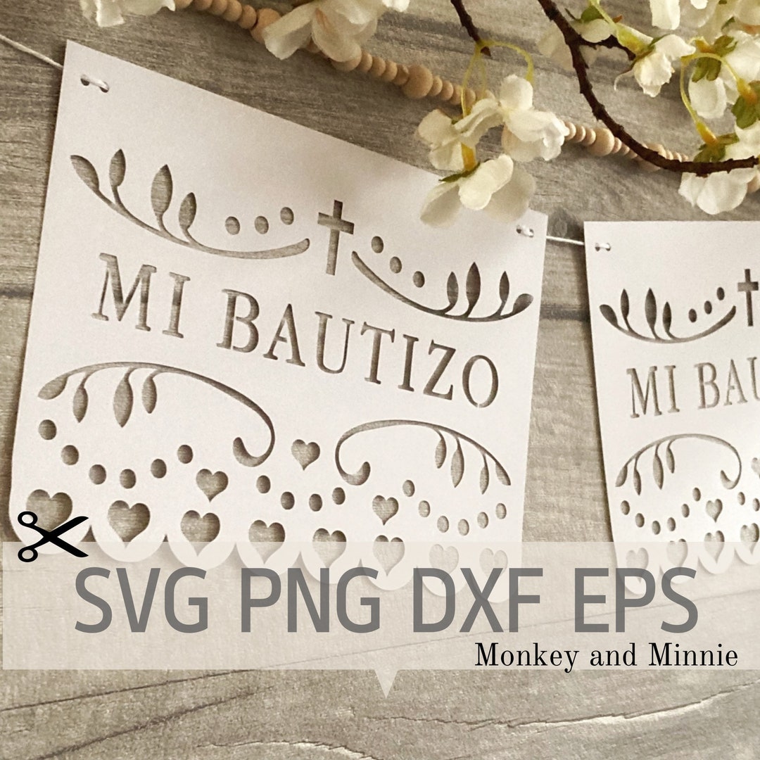 Mi Bautizo Banner SVG, Christening Papel Picado Digital Download - Etsy