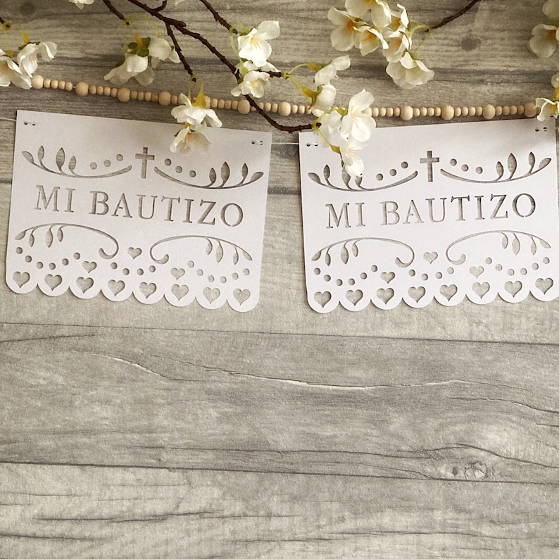 Mi Bautizo Banner SVG Christening Papel Picado Digital - Etsy UK