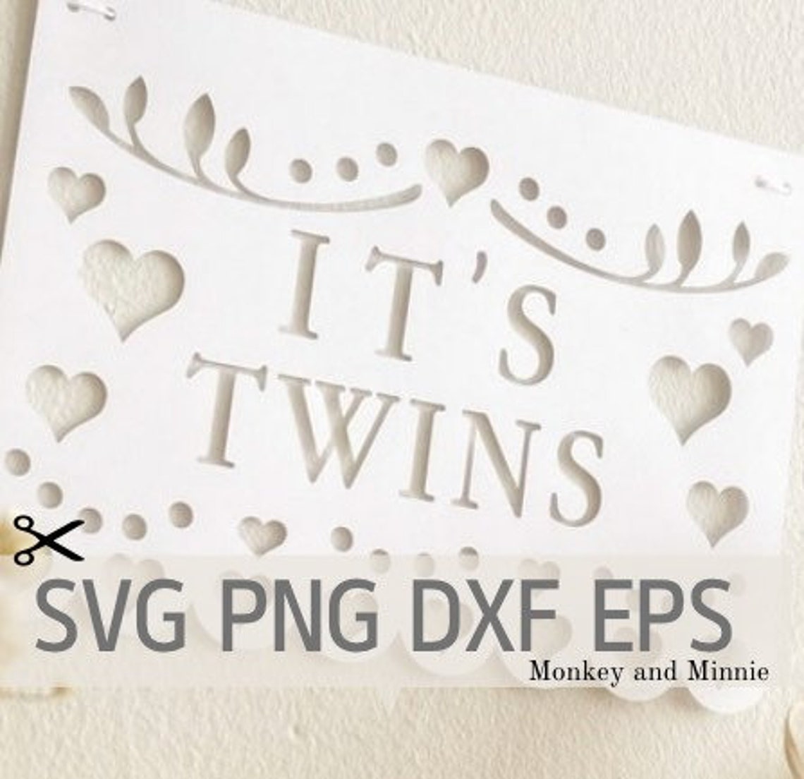It's Twins SVG Birth Announcement Banner Digital Files - Etsy