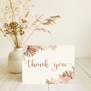 Boho Thank You Card Template, Printable Digital Download, Neutral Baby ...