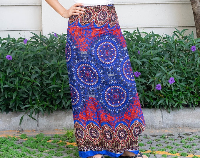 Women's Sarong Open Side Skirt Yoga Mandala Pattern Gypsy Hippie Sarong ...