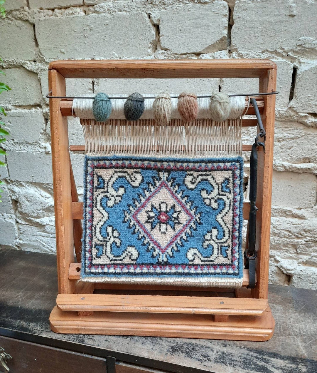 Vintage Miniature Loom and Turkish Rug Display - Etsy