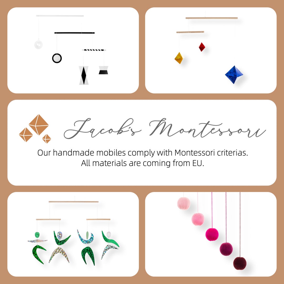 Set of 4 X Montessori Mobile - Munari, Pink Gobbi, Octahedron, Dancers ...