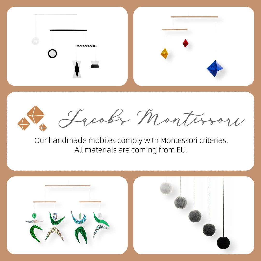 Set of 4 X Montessori Mobile - Munari, Gray Gobbi, Octahedron, Dancers ...