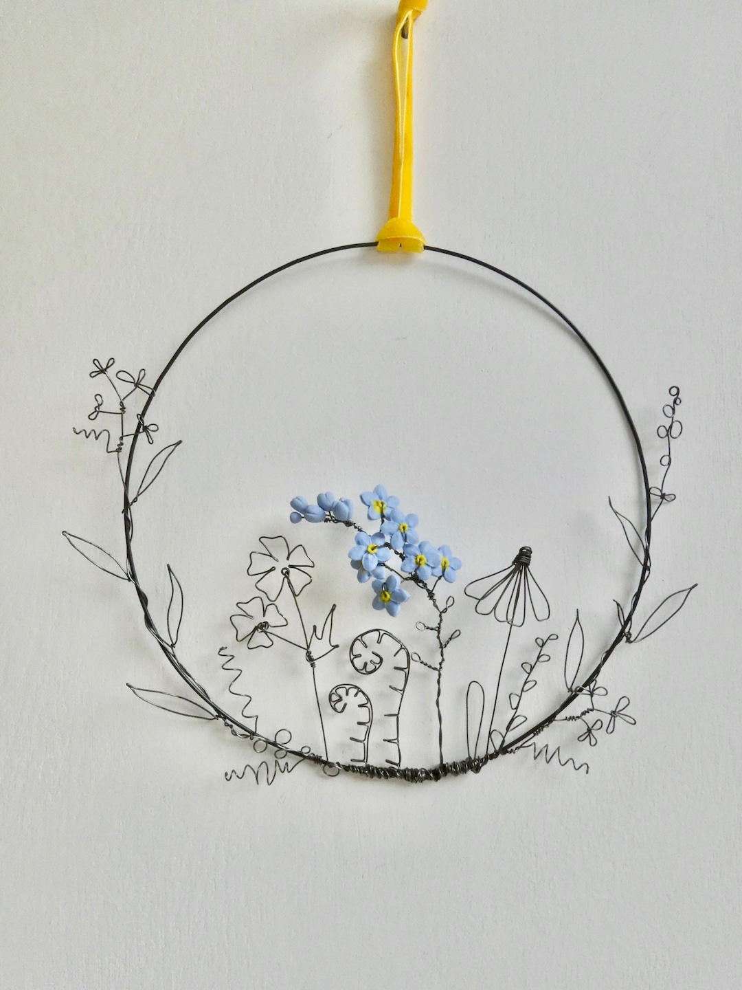 Forget Me Nots, Wreath, Wire Flowers, Clay Flowers, Buttercup, Daisy ...