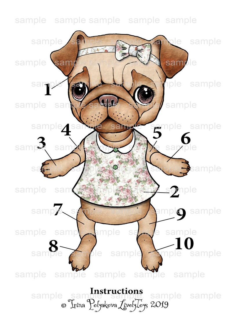 Articulated Printable Cut Out Jointed Paper Dolls Pattern Pug | Etsy