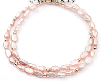 Pink Natural Pearl Necklace - Etsy
