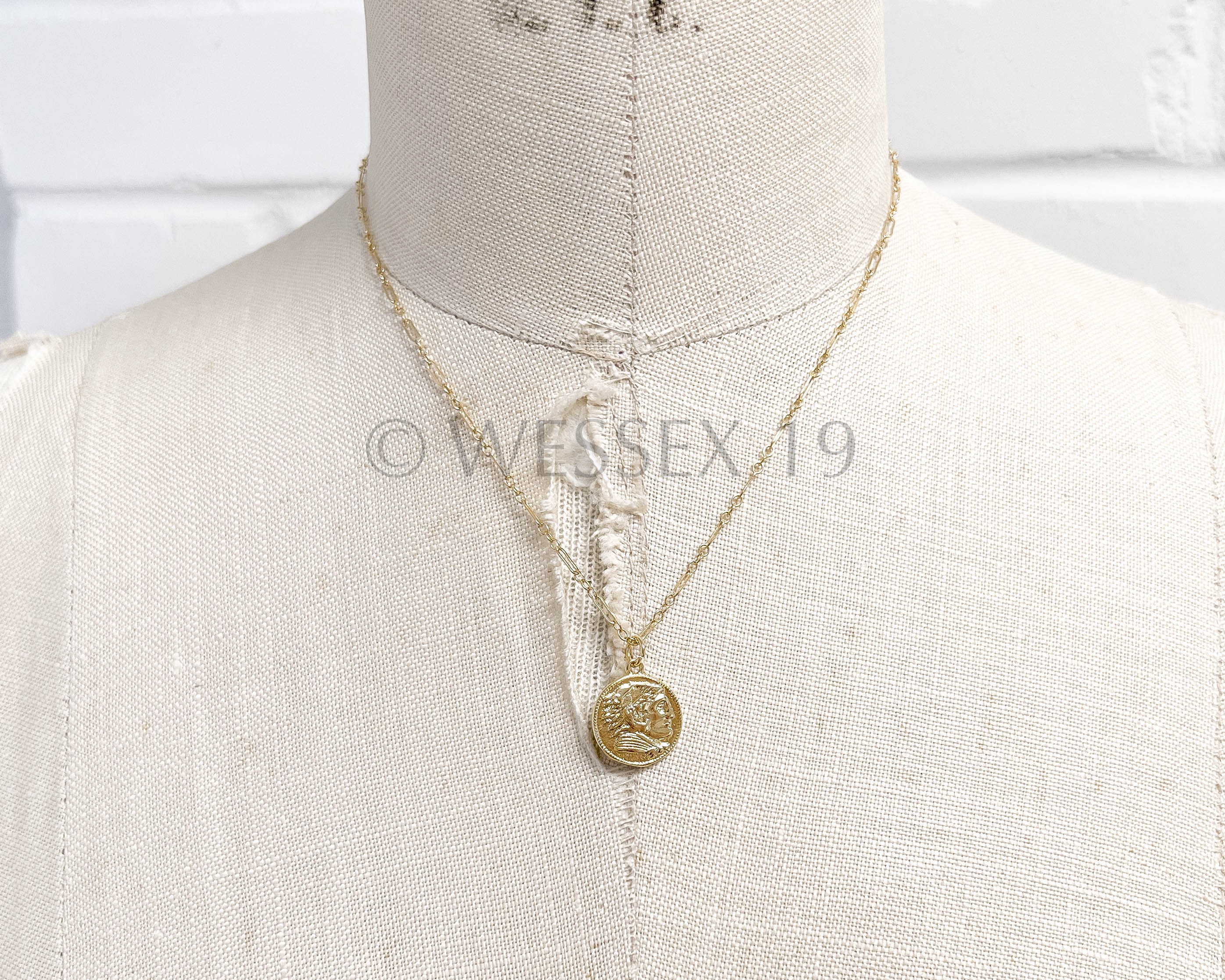 24k Gold Filled Alexander the Great Coin Pendant Necklace | 14k Gold ...