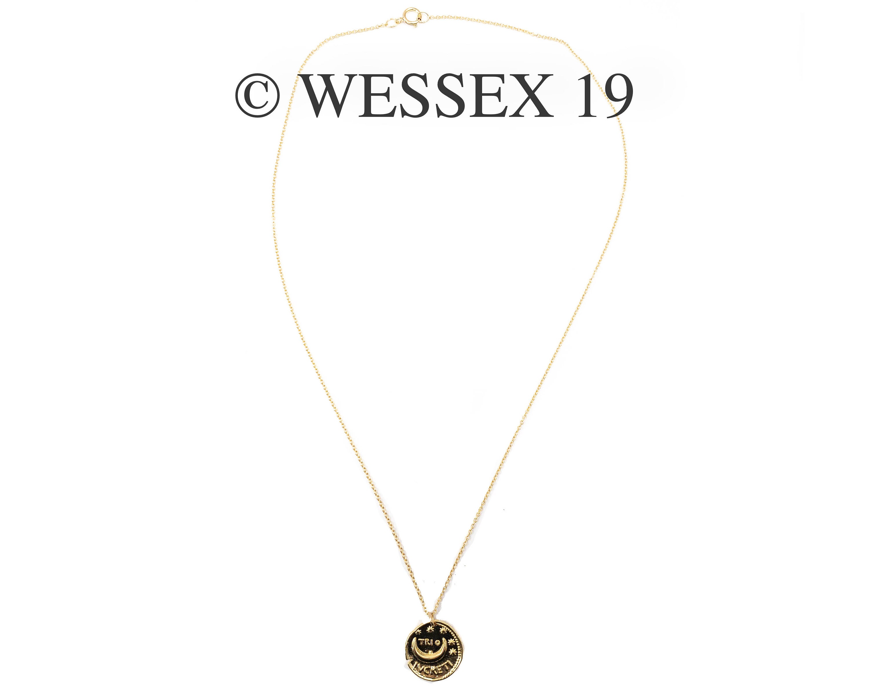 Ancient Roman Coin Pendant Necklace | Crescent Moon Coin Charm Necklace ...