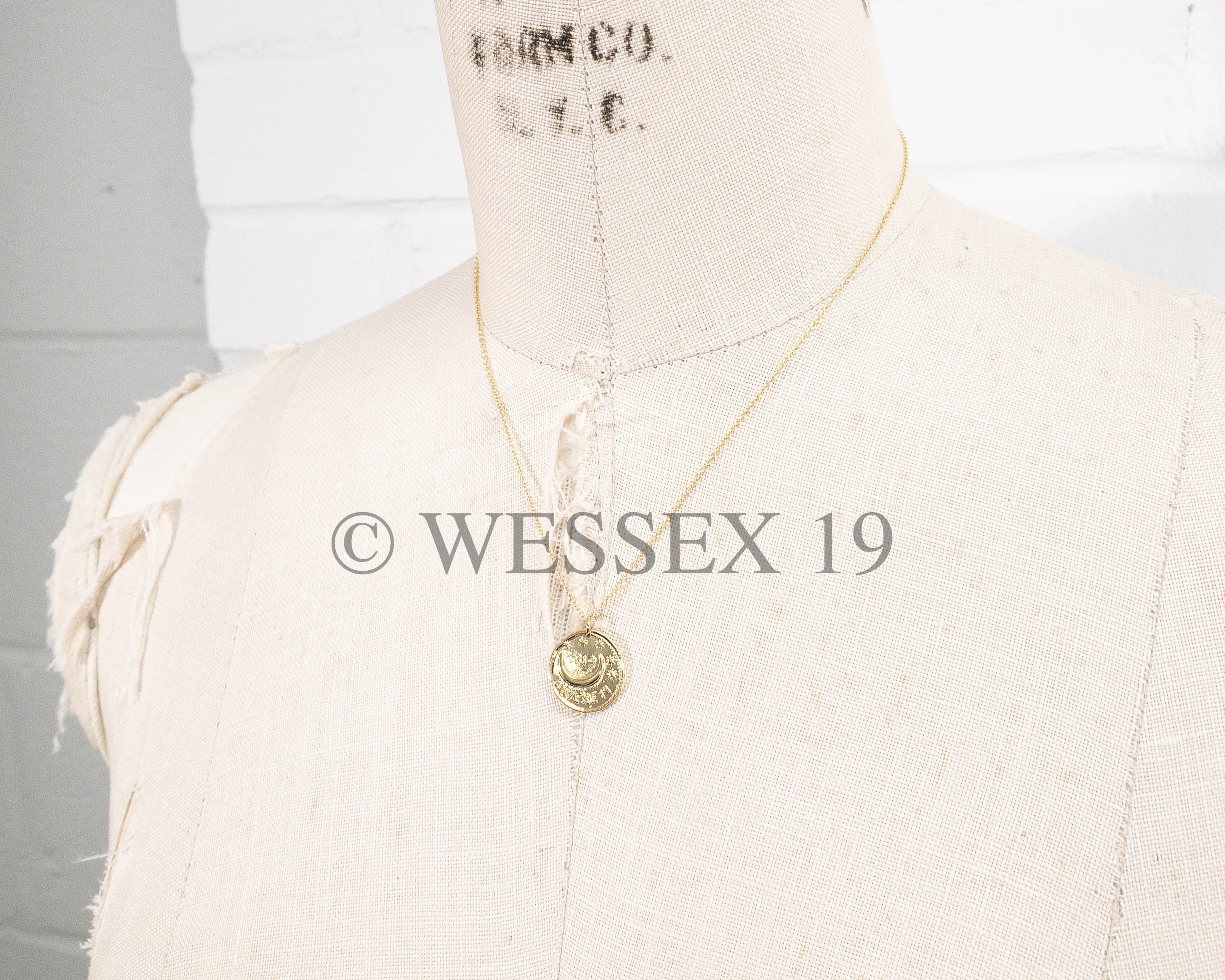 Ancient Roman Coin Pendant Necklace | Crescent Moon Coin Charm Necklace ...