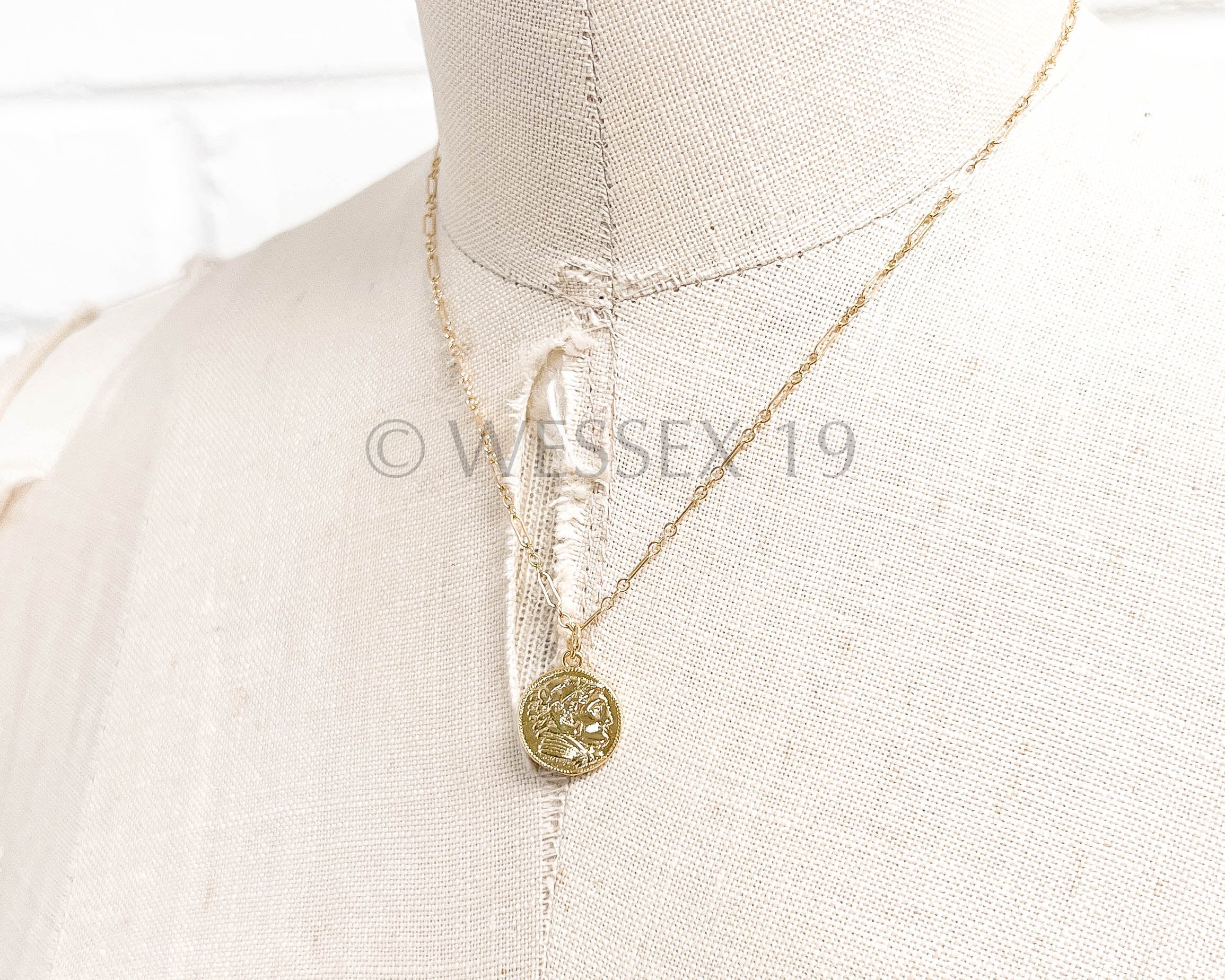 24k Gold Filled Alexander the Great Coin Pendant Necklace | 14k Gold ...