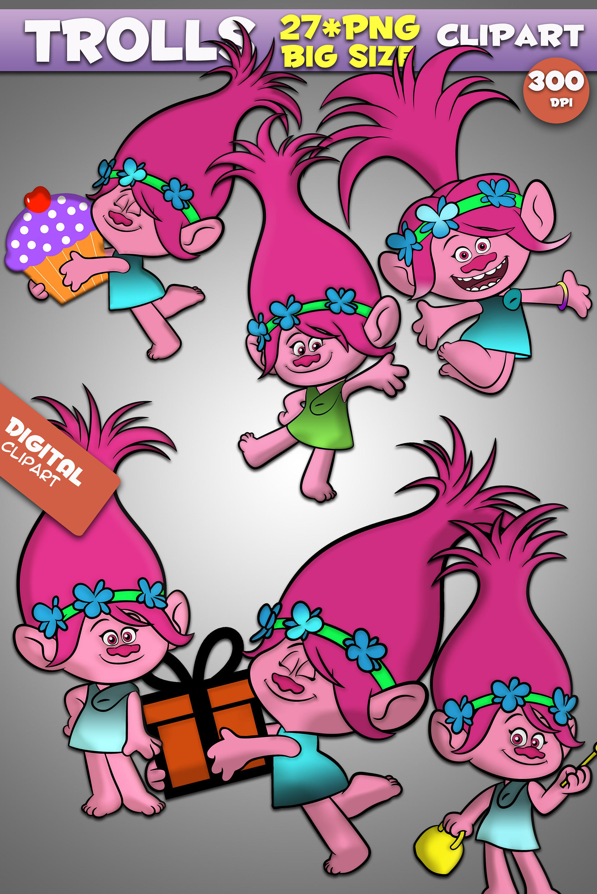 Trolls Clipart 27 PNG 300dpi Images Trolls Digital Clip Art | Etsy
