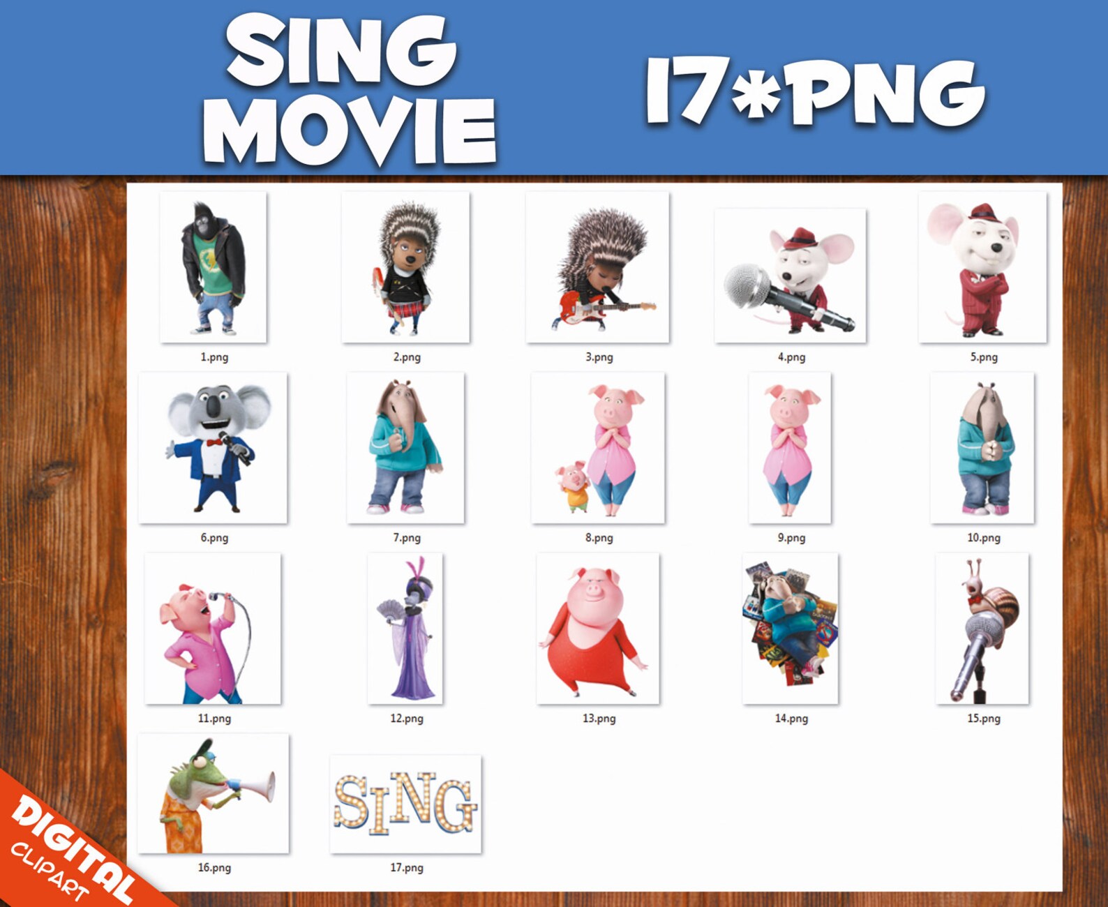 Sing movie Clipart 17 PNG 300dpi Images Digital Clip Art Sing | Etsy