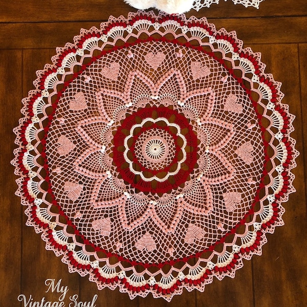 Crochet Heart Doily - Etsy