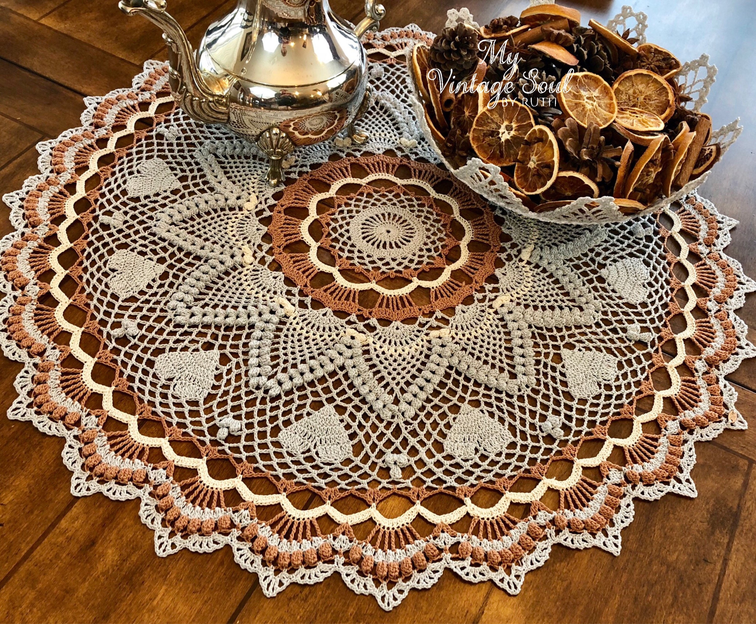 Gray Pineapple Lace Doily Heart Doily Farmhouse Decor - Etsy Australia