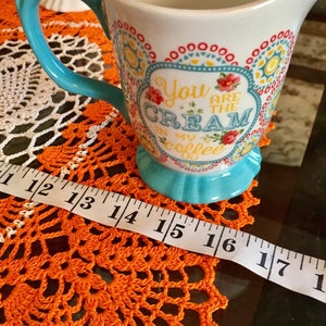Fall Lace Doily | Pumpkin Table Doily | Pineapple Crochet Doily ...