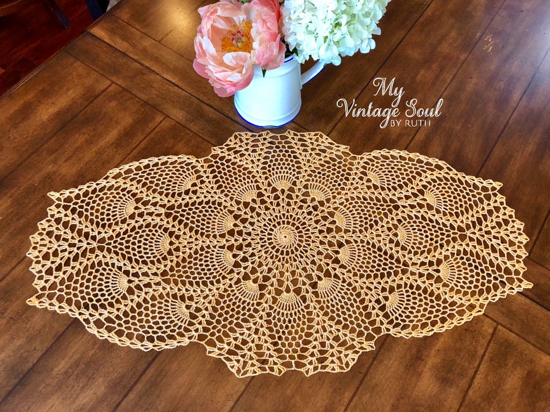 Yellow Crochet Doilies - Crochet Doily - Crochet Lace Doily - Spring ...