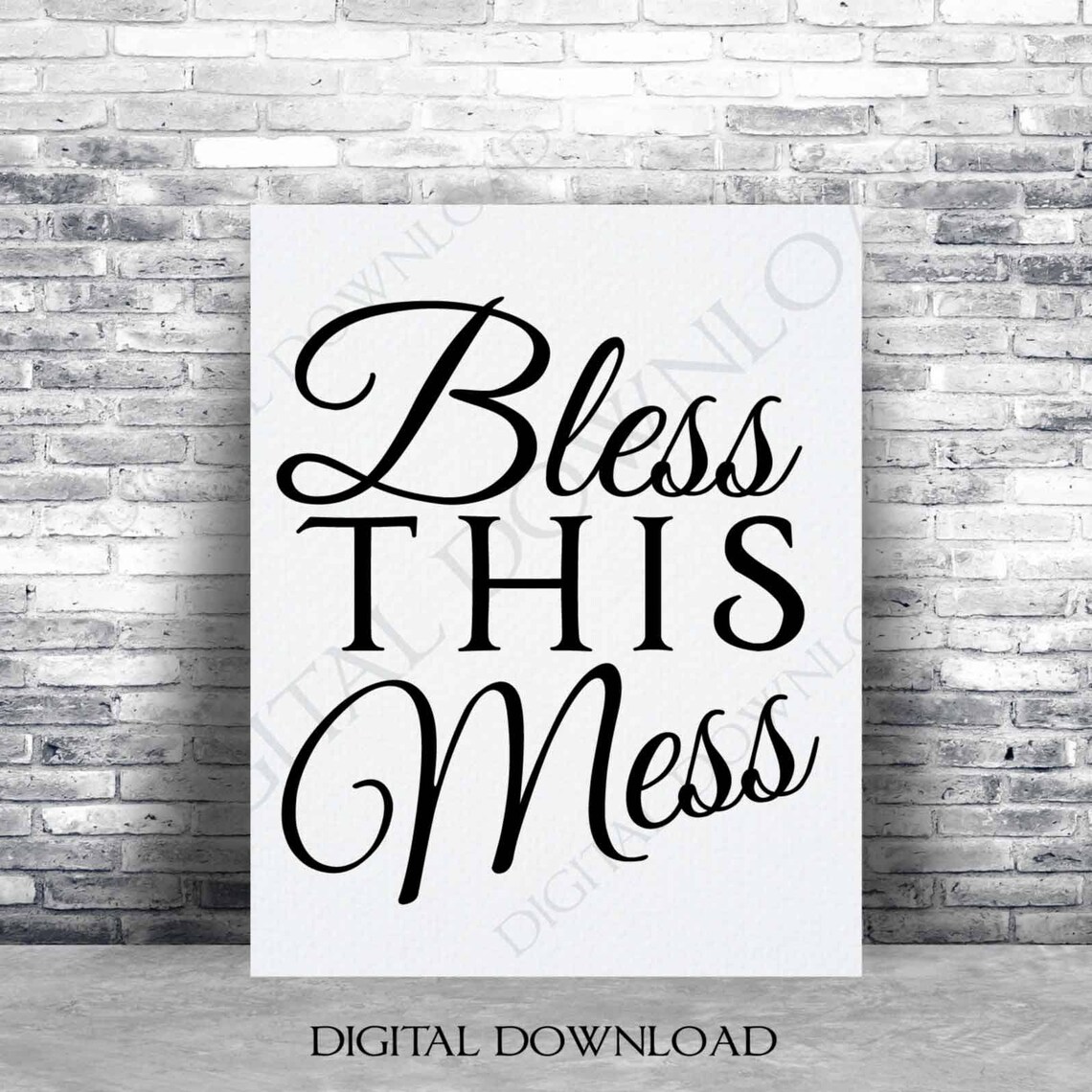 Bless This Mess Clipart Saying Download SVG Quote Vinyl - Etsy