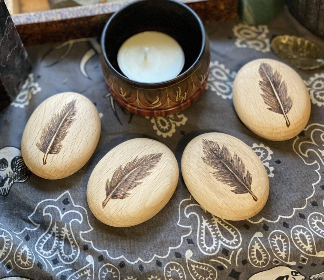 Wayfinder Wood Stone - the Feather, Unique Carved Decor for Home ...