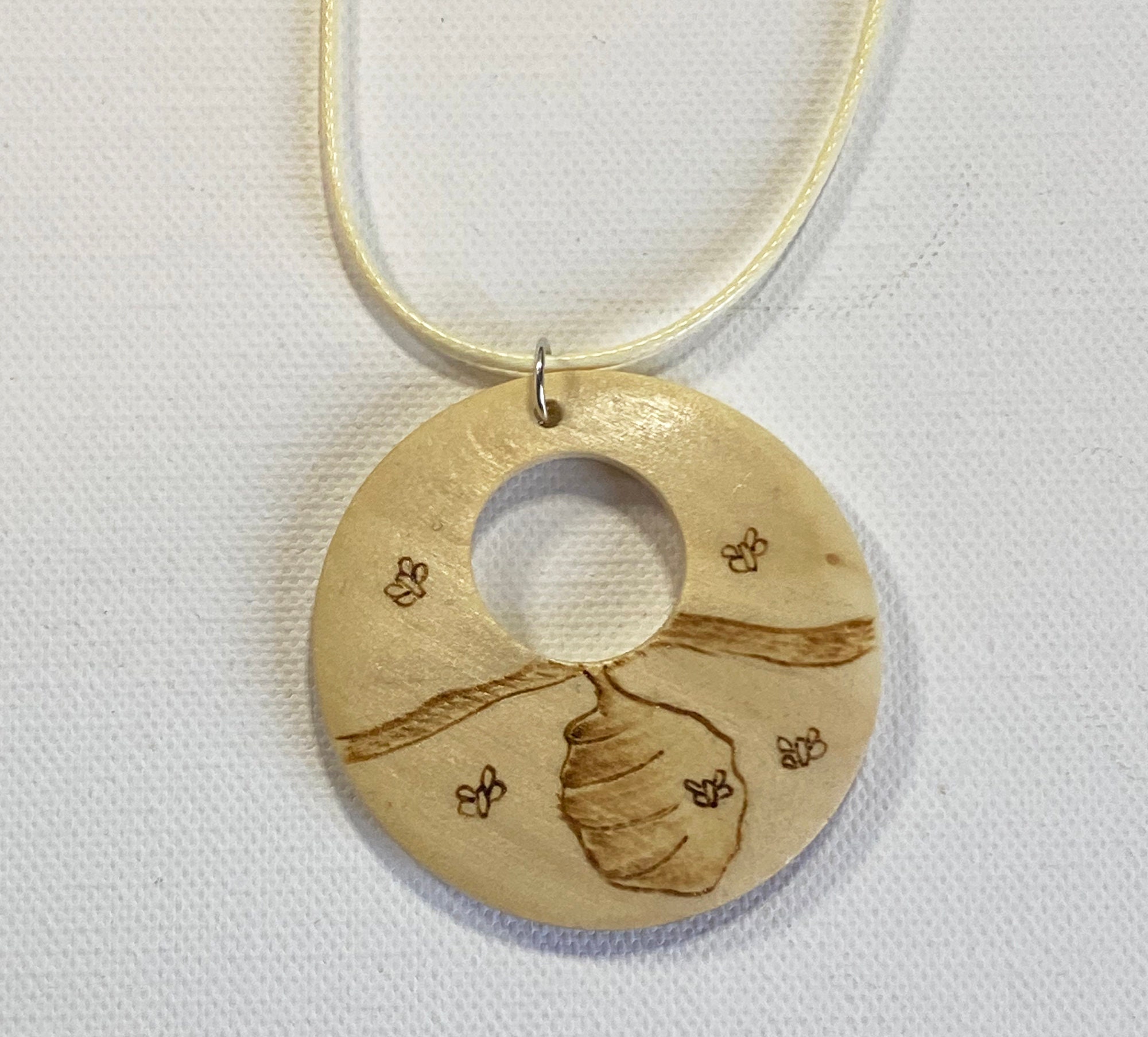 Pyrography Round Wood Pendant Nature Inspired Jewelry - Etsy