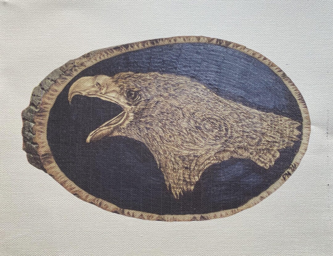 Golden Eagle Pyrography Print Nature Art Wall Decor Rustic Home Decor ...