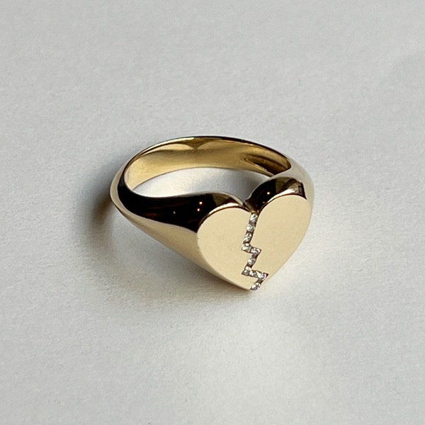 Broken Heart Ring - Etsy