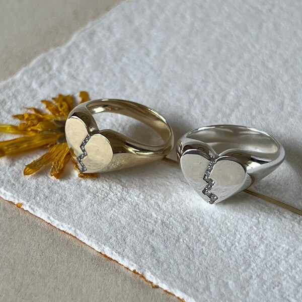 Heart Diamond Ring - Etsy