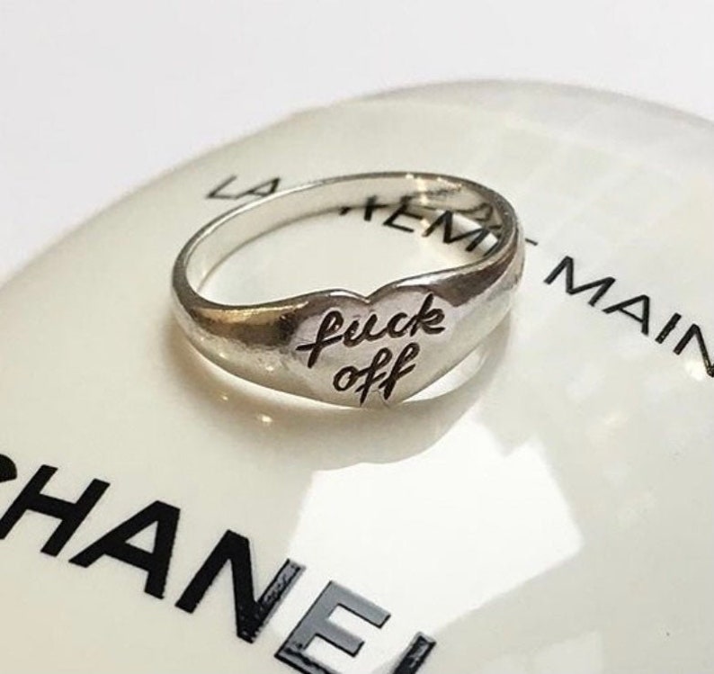 Fuck off Ring Sterling Silver | Etsy