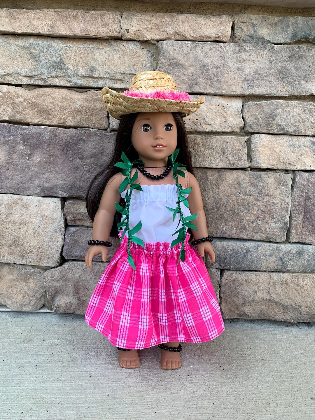 10-piece Hawaiian Doll Hula Outfit (includes 2-piece Outfit, Lei ...
