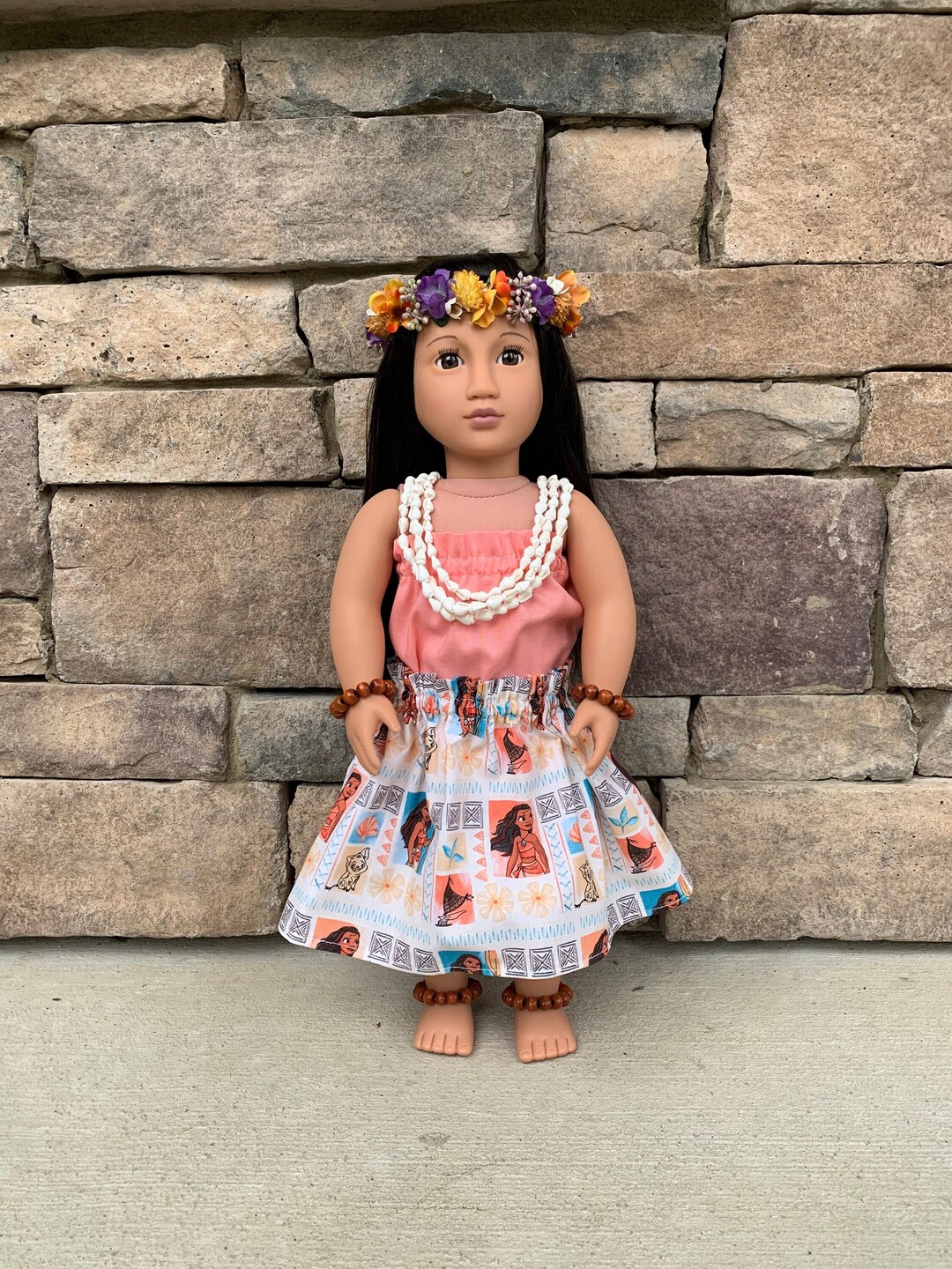 Hawaiian Doll Hula Outfit Moana & Pua With Peach Top 2 Pieces Doll NOT ...