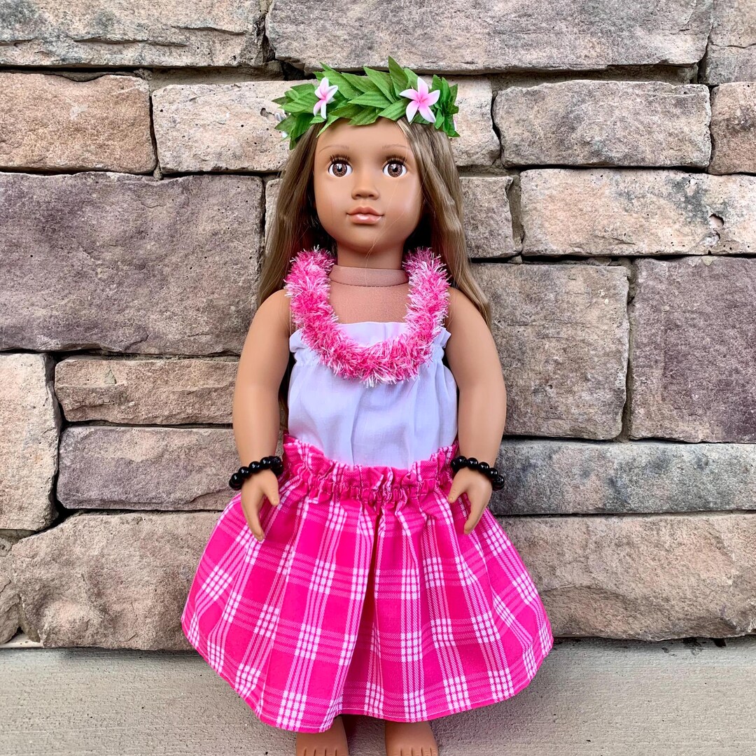 COMPLETE Hawaiian Doll Hula Outfit includes Two-piece Outfit, Lei, Lei ...