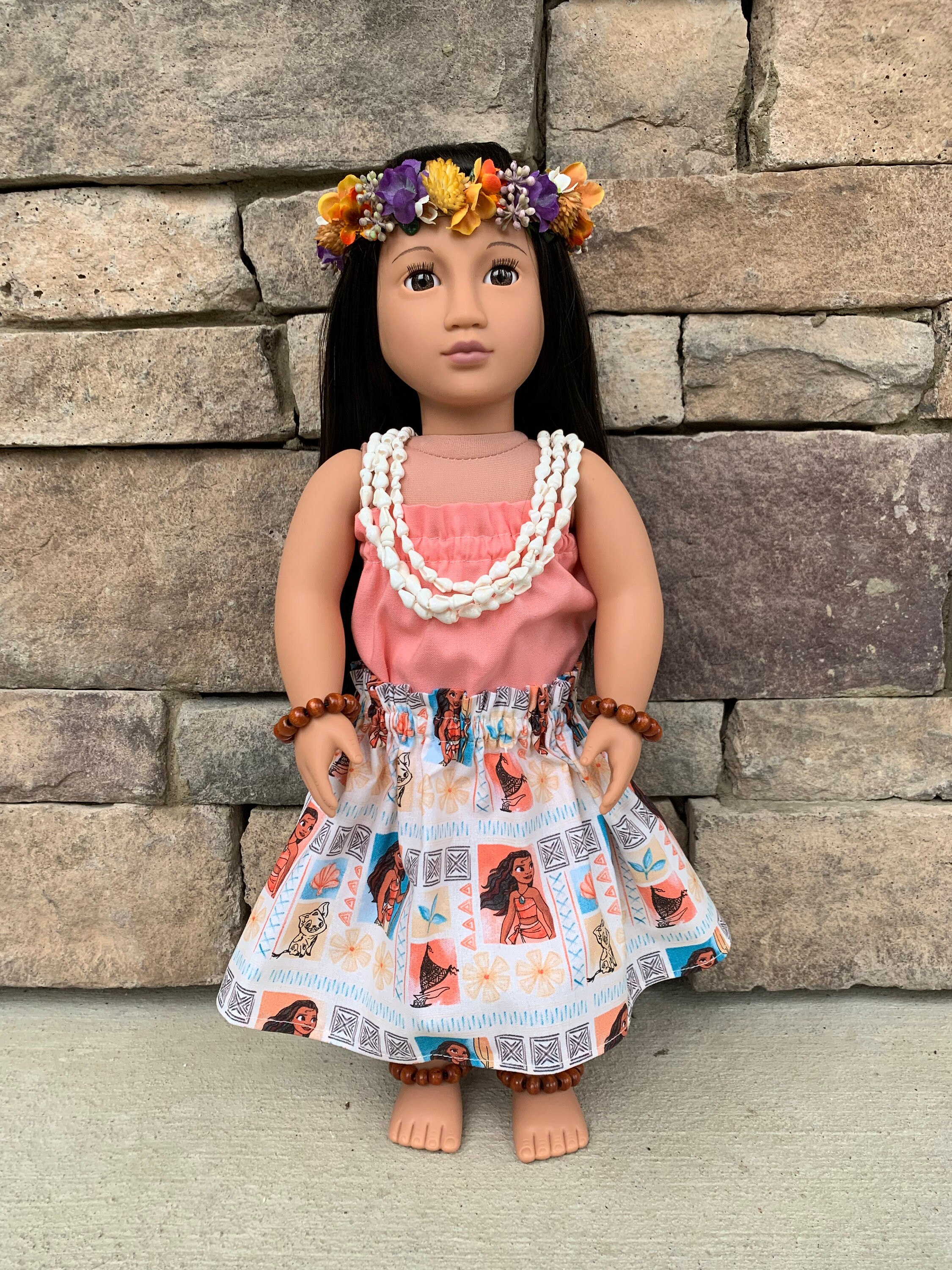 Hawaiian Doll Hula Outfit Moana & Pua With Peach Top 2 Pieces Doll NOT ...