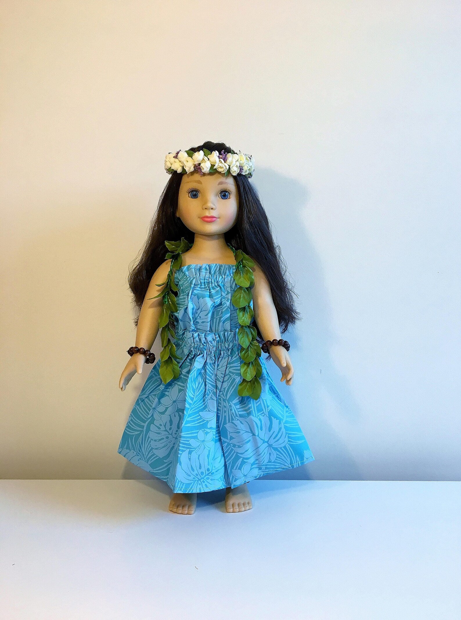 Hawaiian Doll Hula Outfit Light Blue on Blue 2 Pieces - Etsy