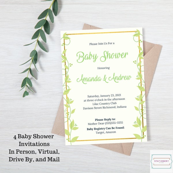 Two Peas in a Pod Invitation - Etsy