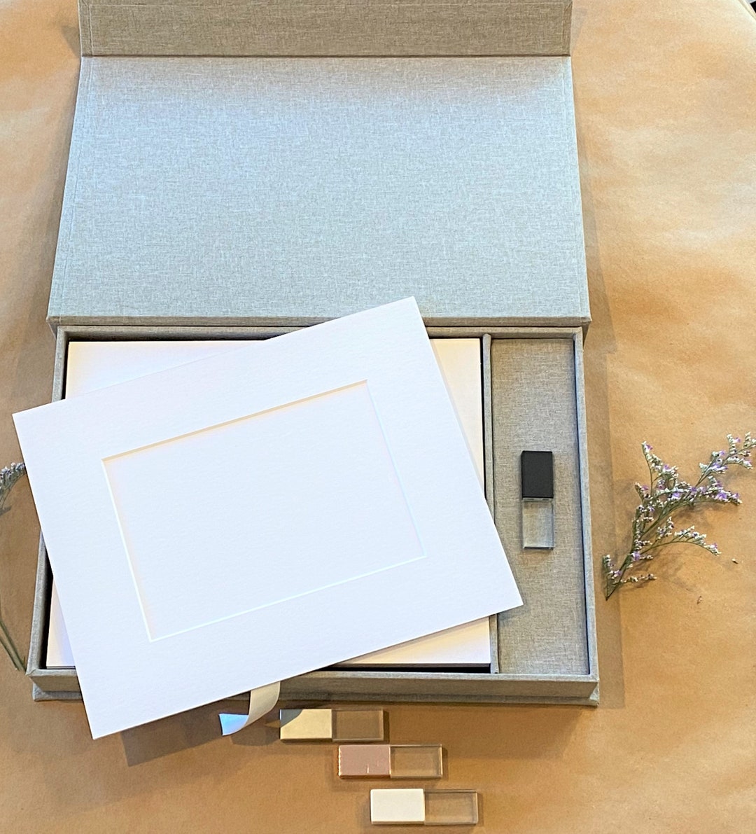 8x10 Linen Photo Box Light Grey - Etsy