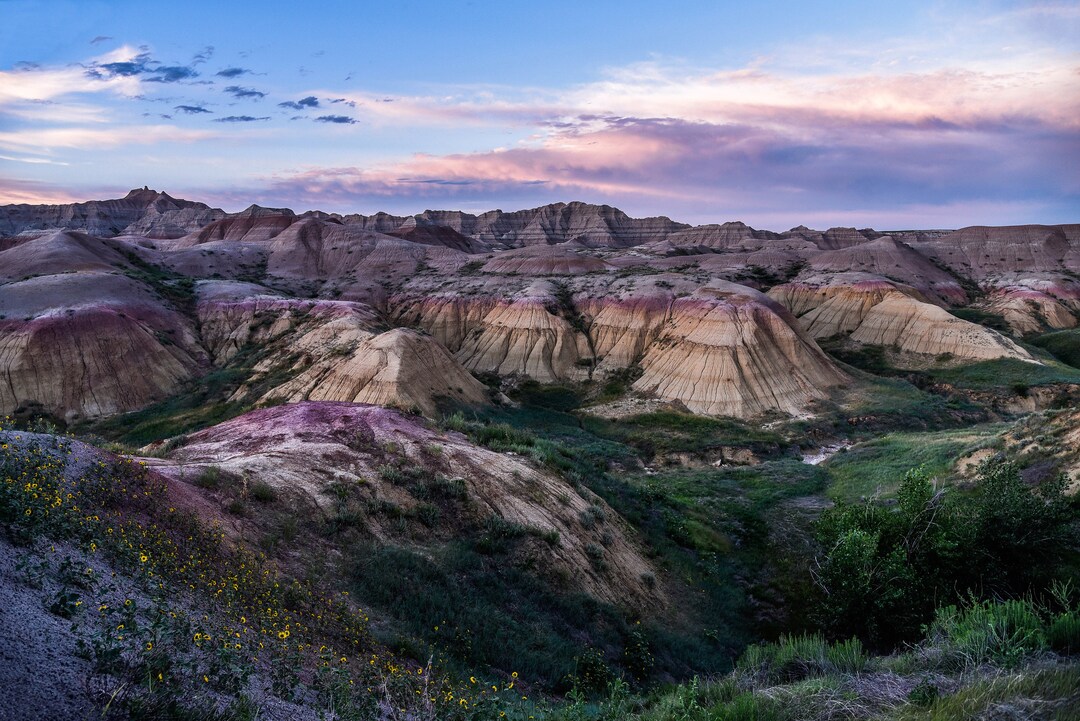 Badlands Sunset Photo, Yellow Mounds Overlook, South Dakota - Etsy