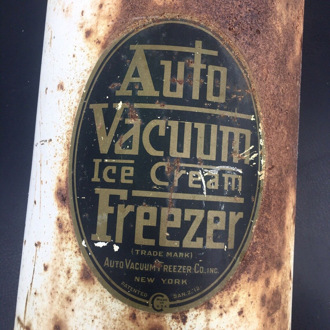 Antique Auto Vacuum Ice Cream Freezer Patented 1912 - Made in USA ...