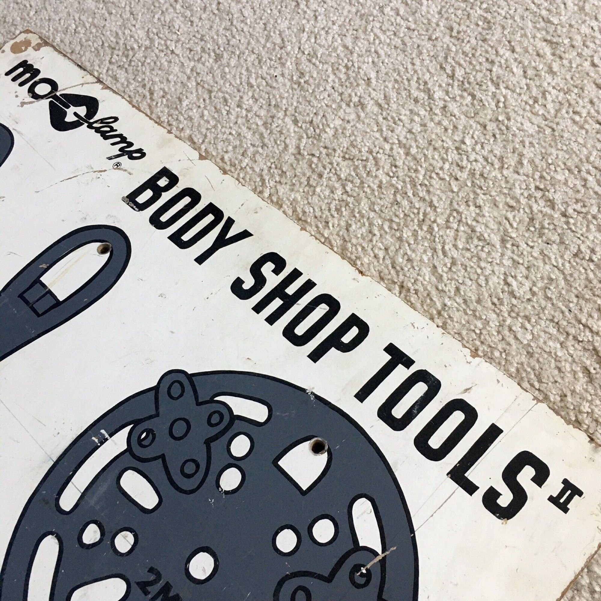 Vintage MO-CLAMP Body Shop Tools No. 2 Wood Tool Board Sign 24 X 24 ...