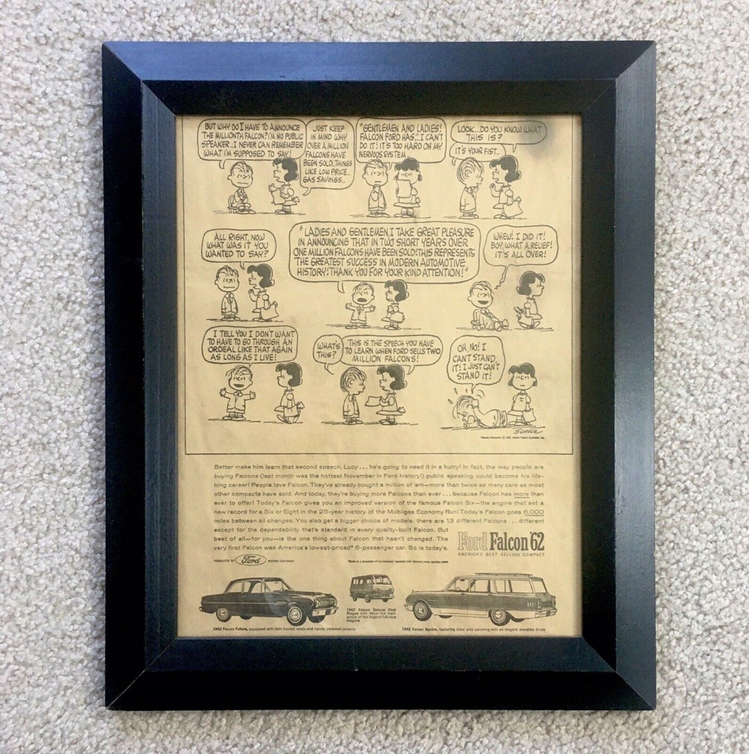 Vintage 1962 FORD FALCON Advertisement Featuring Linus & Lucy PEANUTS ...