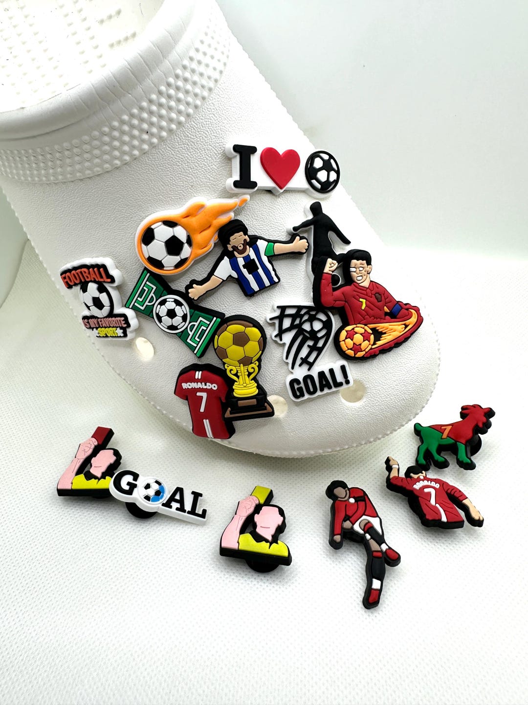 Soccer Clog Charms | I Love Soccer Charm | Futbol Charm | Footballl ...