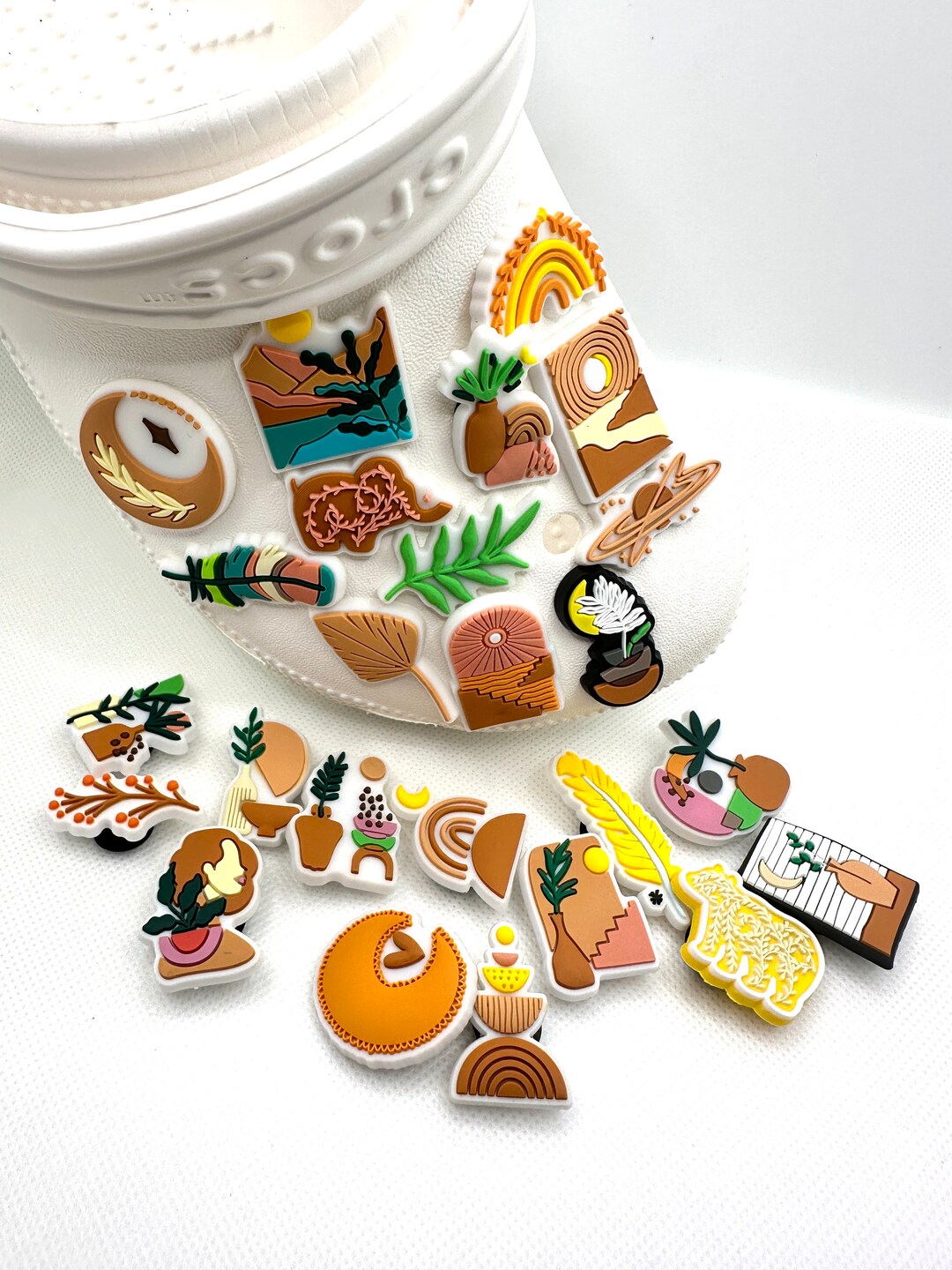 Bohemian Shoe Charms | Feel Good Charms | Beige and Brown Shoe Charms ...